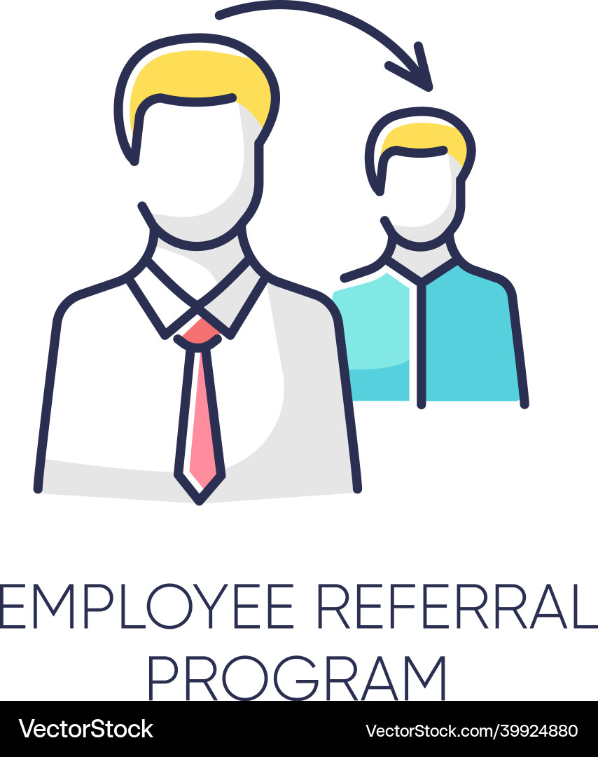 Employee referral program rgb color icon Vector Image