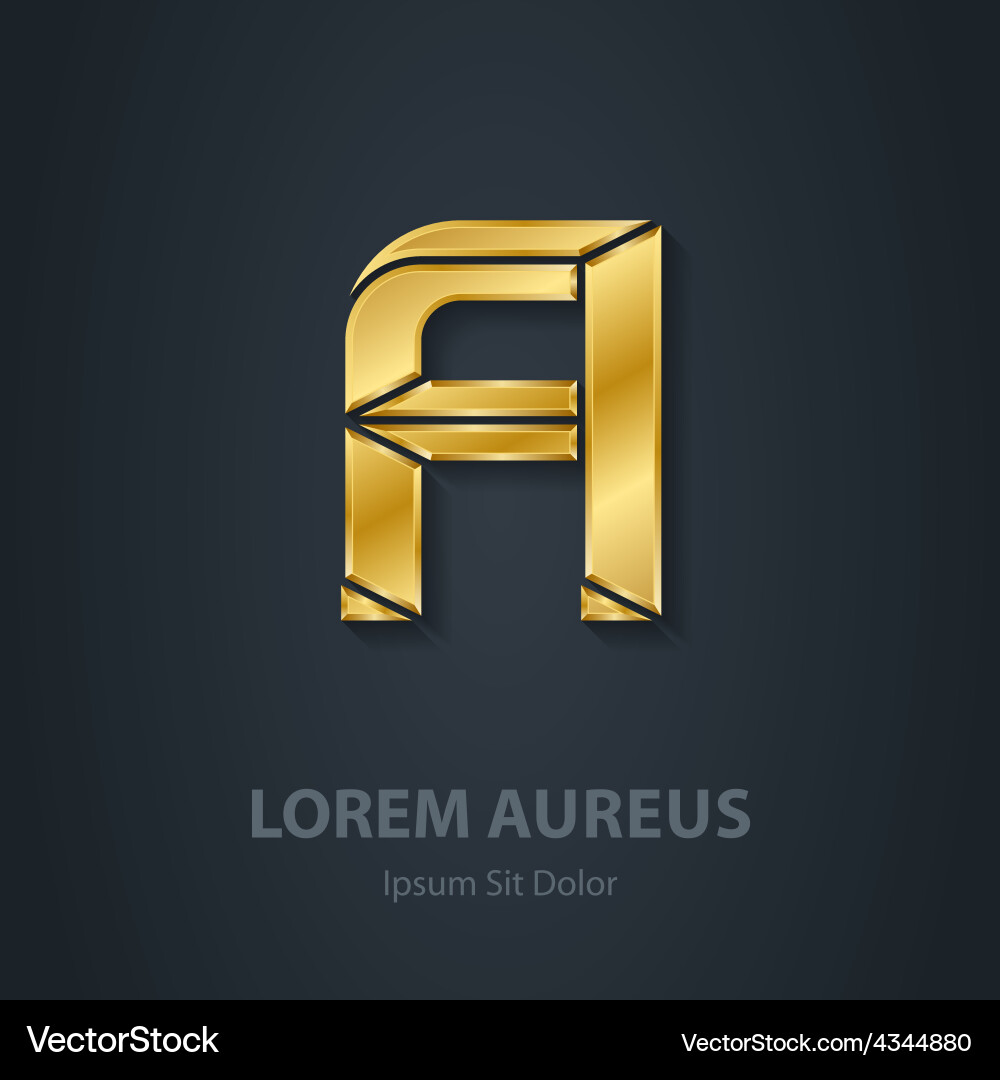 Graphic elegant gold font letter a template Vector Image