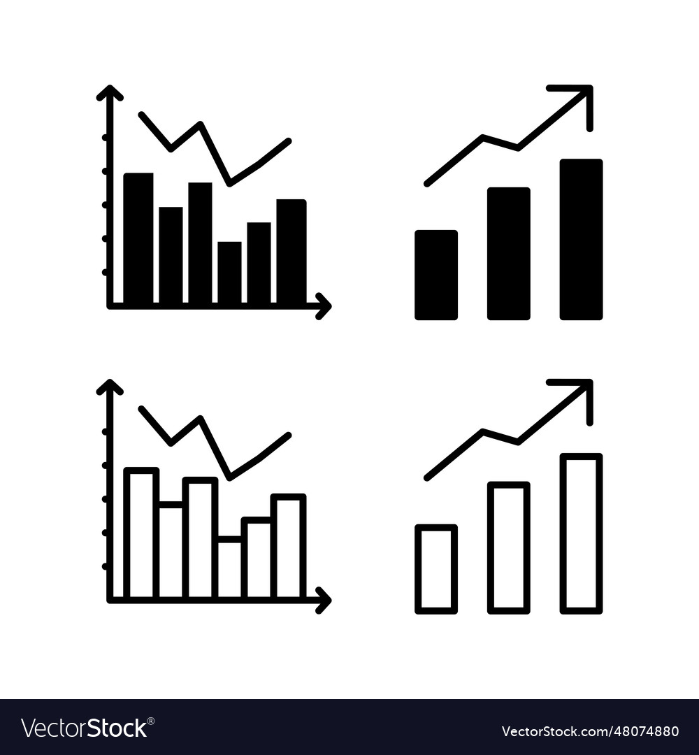 Growing graph icon chart icon graph icon Vector Image