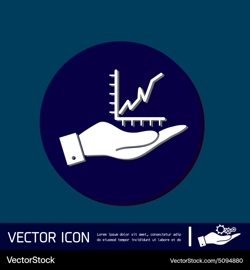 Hand holding a chart diagram figure business icon Vector Image
