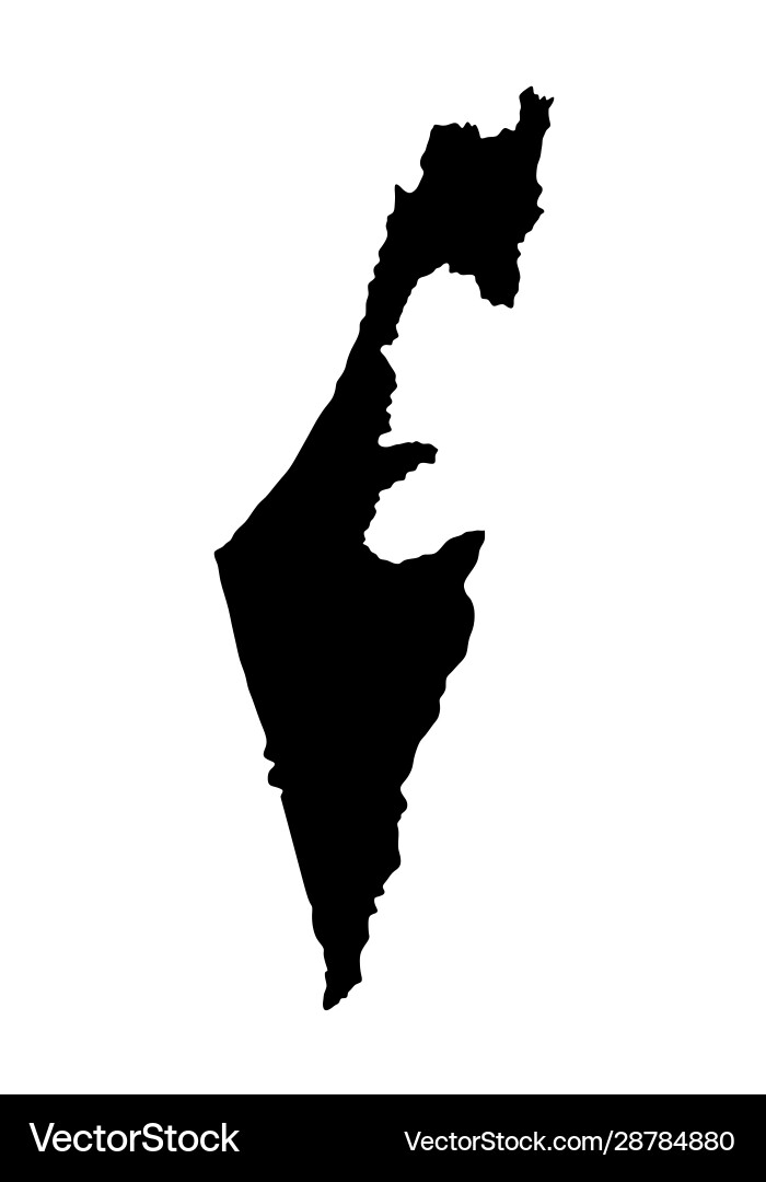 Israel map silhouette high detailed Royalty Free Vector