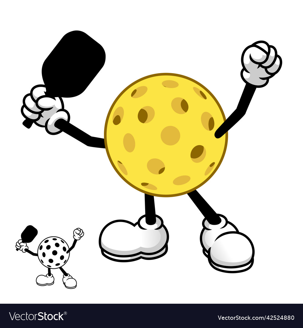 Pickleball Holding Paddle Winner Pose Royalty Free Vector