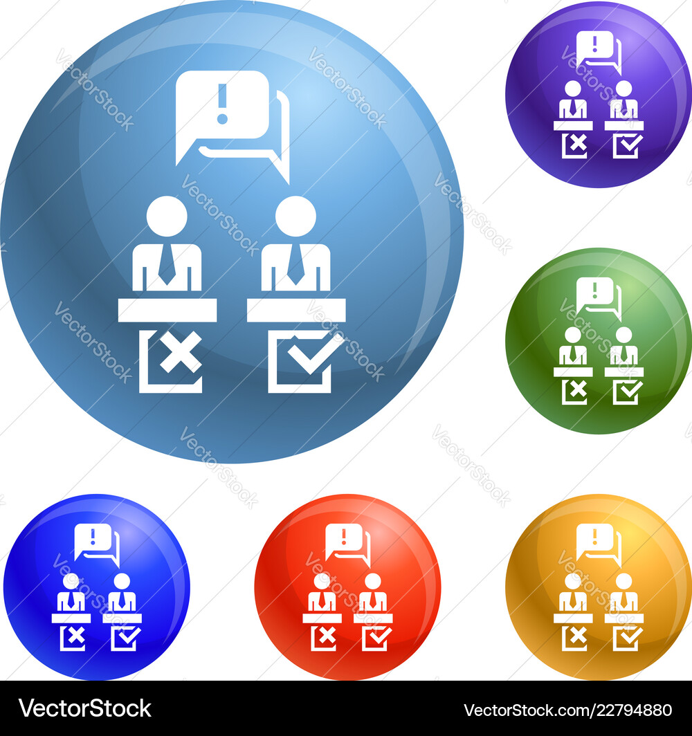Political debate speech icons set Royalty Free Vector Image