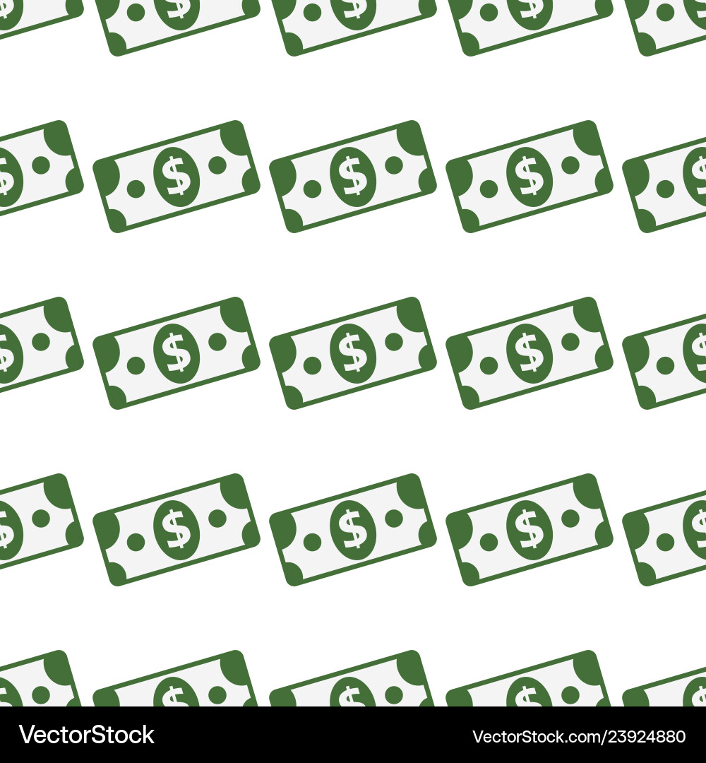 Seamless pattern of paper dollar symbol Royalty Free Vector