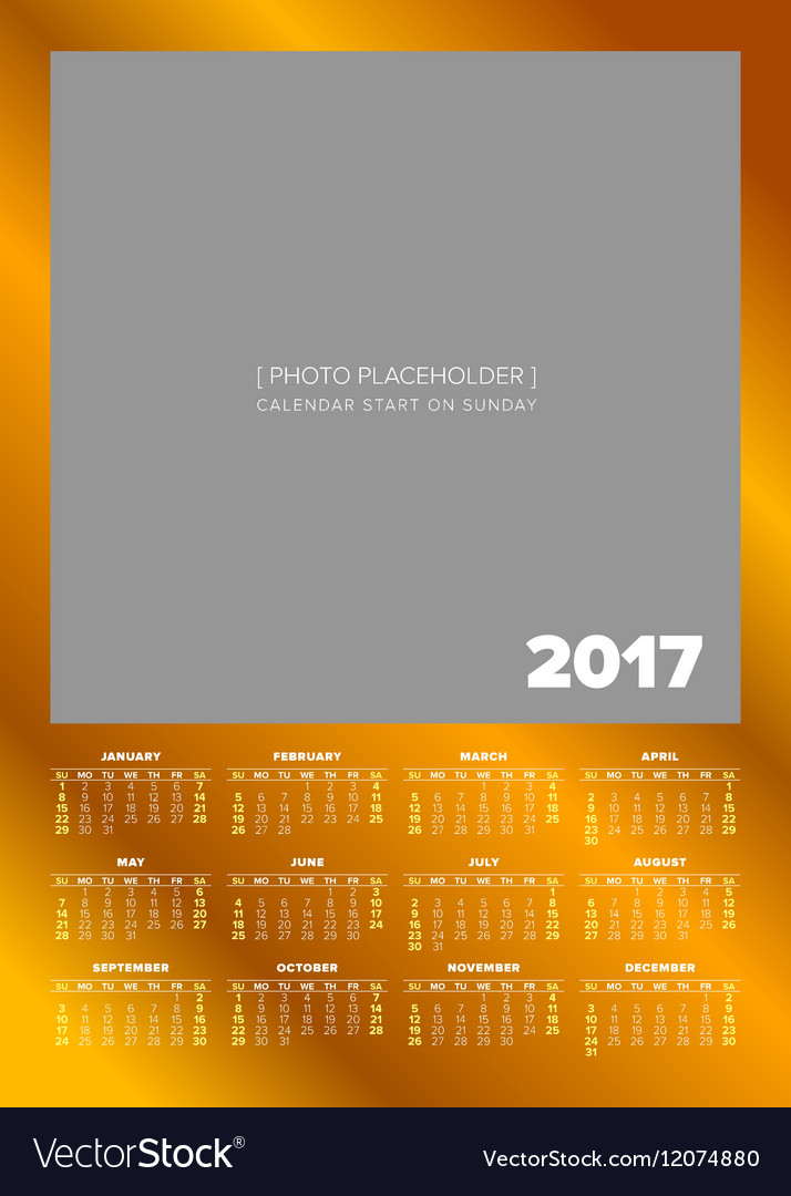 Simple 2017 year calendar Royalty Free Vector Image Simple 2017 year calendar Royalty Free Vector Image