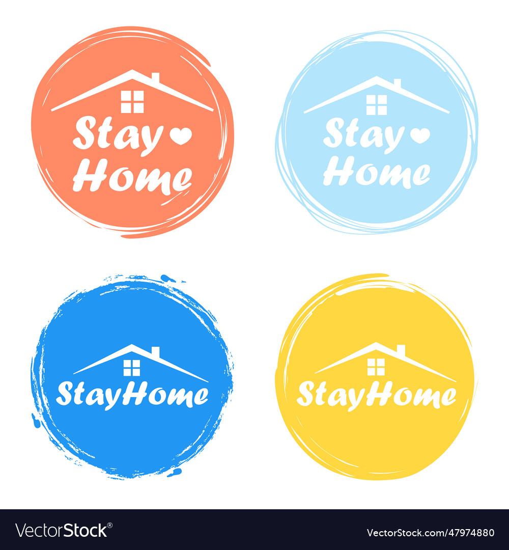 Stay home safe - lettering typography poster Vector Image