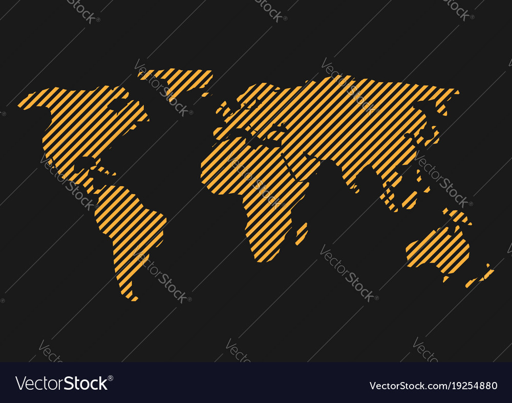 Striped world map Royalty Free Vector Image - VectorStock