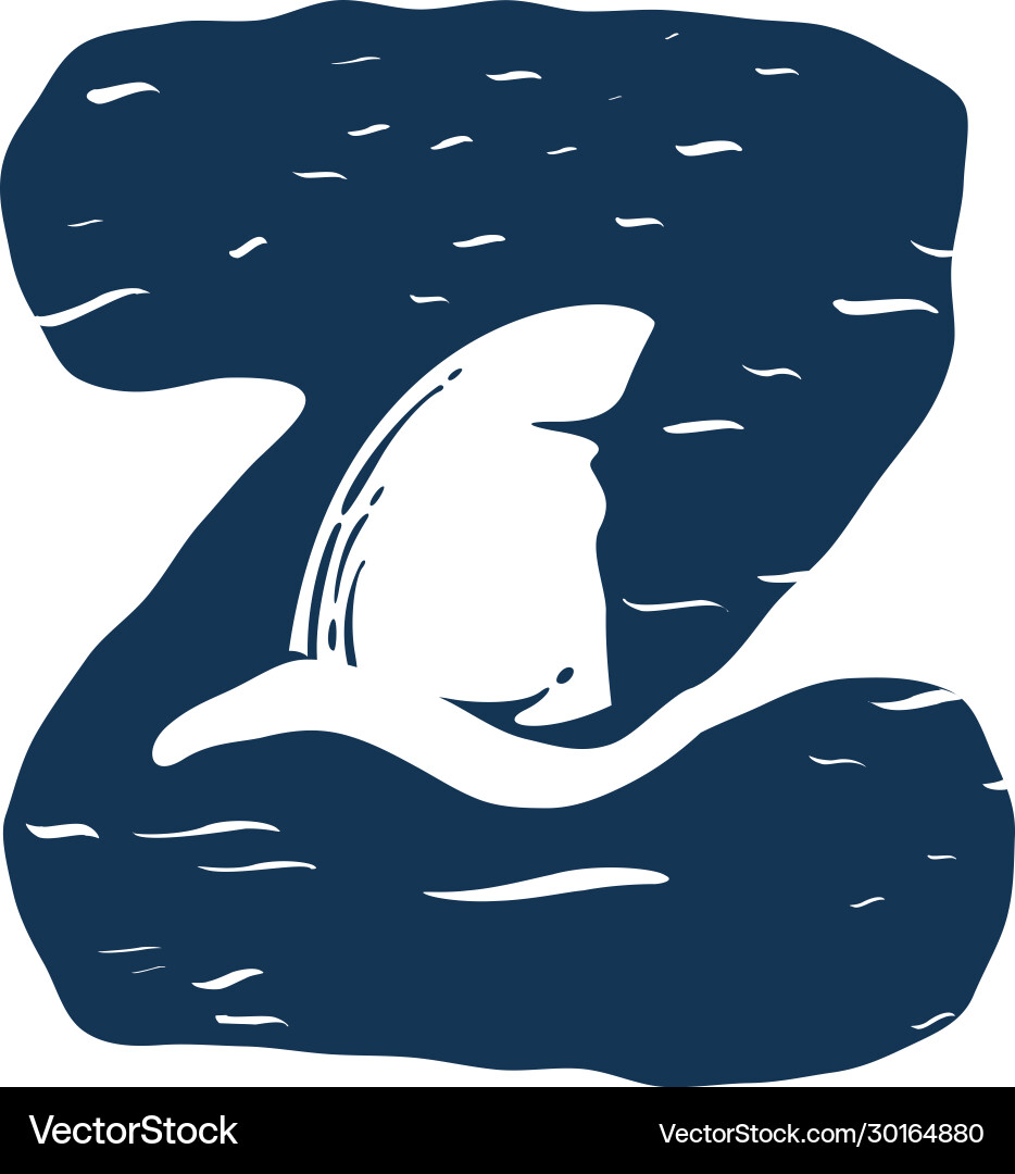 Z letter logo with sharks fin Royalty Free Vector Image