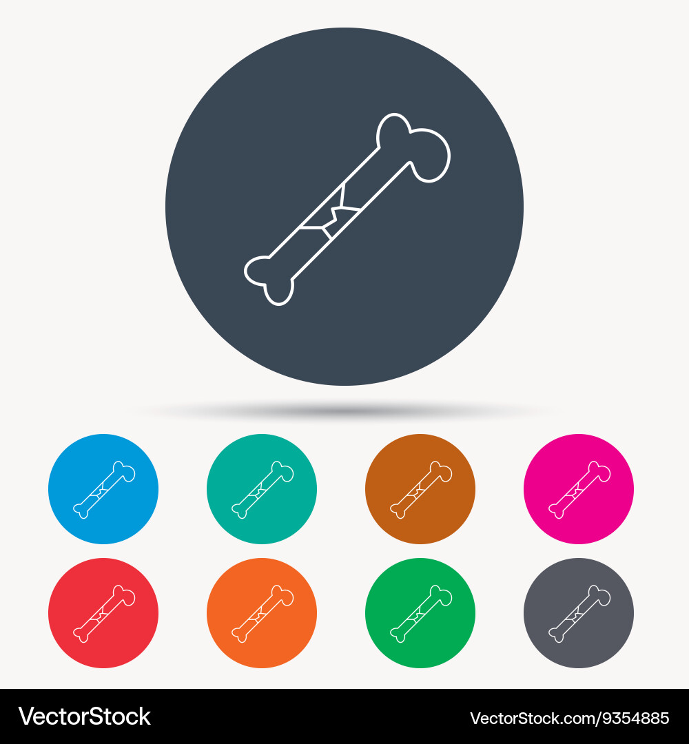 Bone fracture icon Traumatology sign Royalty Free Vector