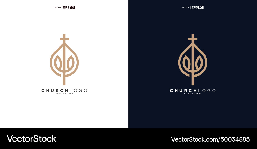 Church logo design inspiration Royalty Free Vector Image