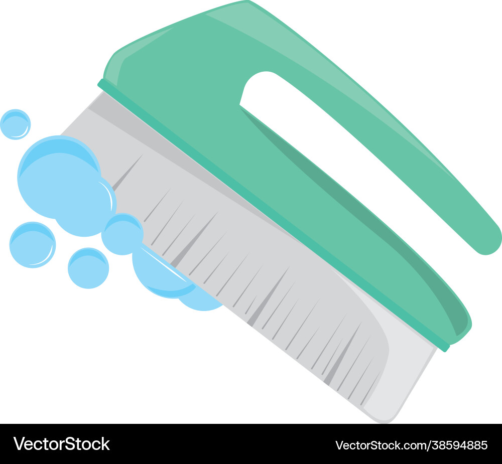 Cleaning brush bubbles Royalty Free Vector Image