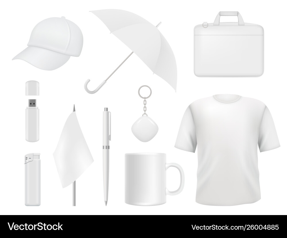 Corporate identity business souvenir items Vector Image
