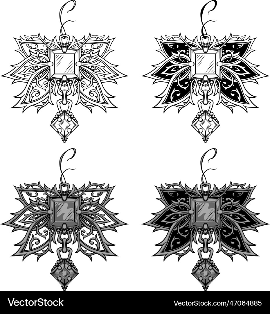 Elegant gothic jewelry design Royalty Free Vector Image