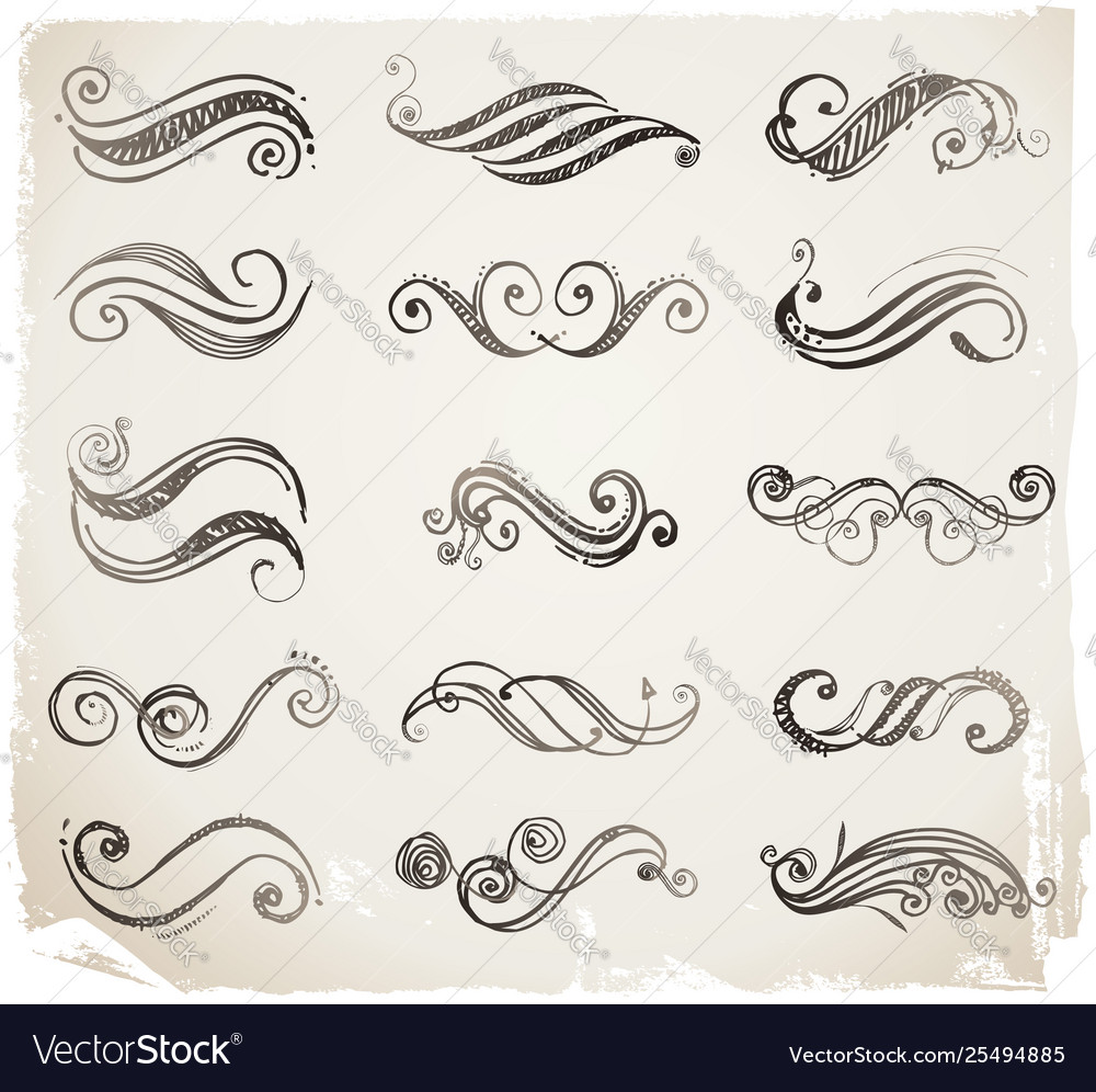 Hand draw elements Royalty Free Vector Image - VectorStock