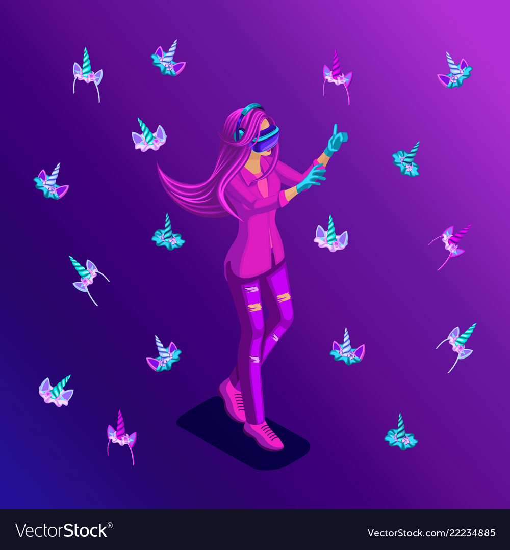 Isometry set young girls teenagers generation Vector Image Isometry set young girls teenagers generation Vector Image