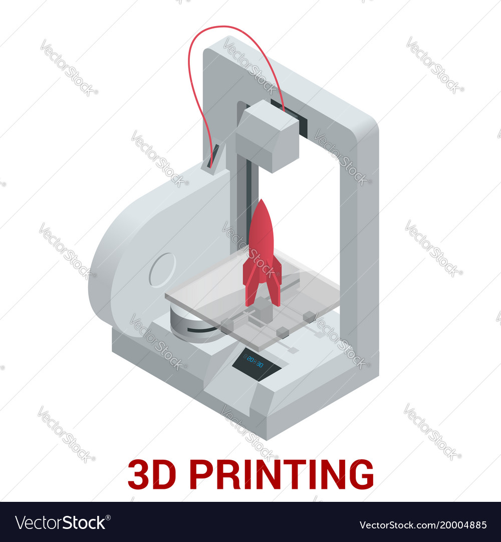 New generation of 3d printing machine printing a Vector Image