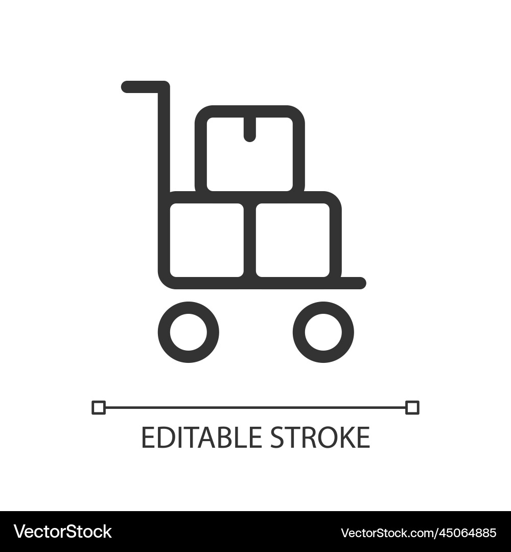 Pallet truck with parcels pixel perfect linear ui Vector Image