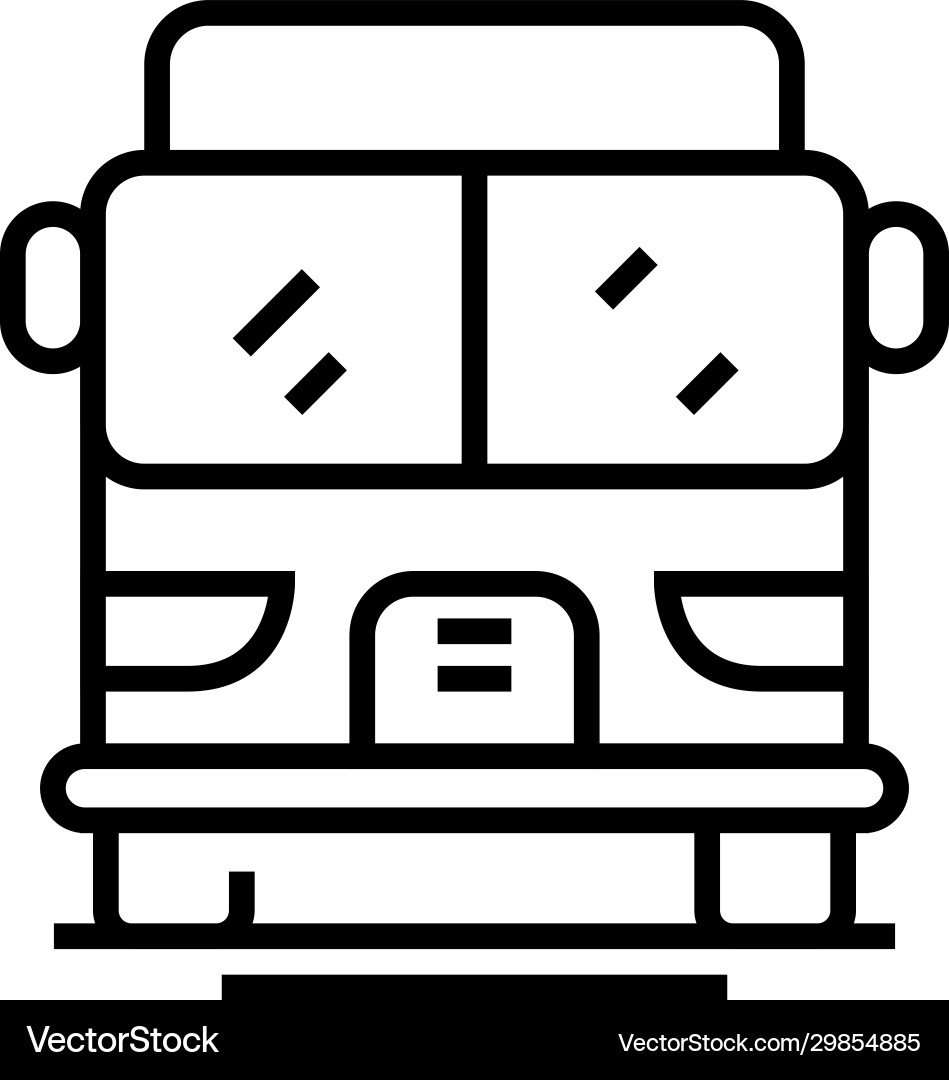 Passenger bus line icon concept sign outline Vector Image