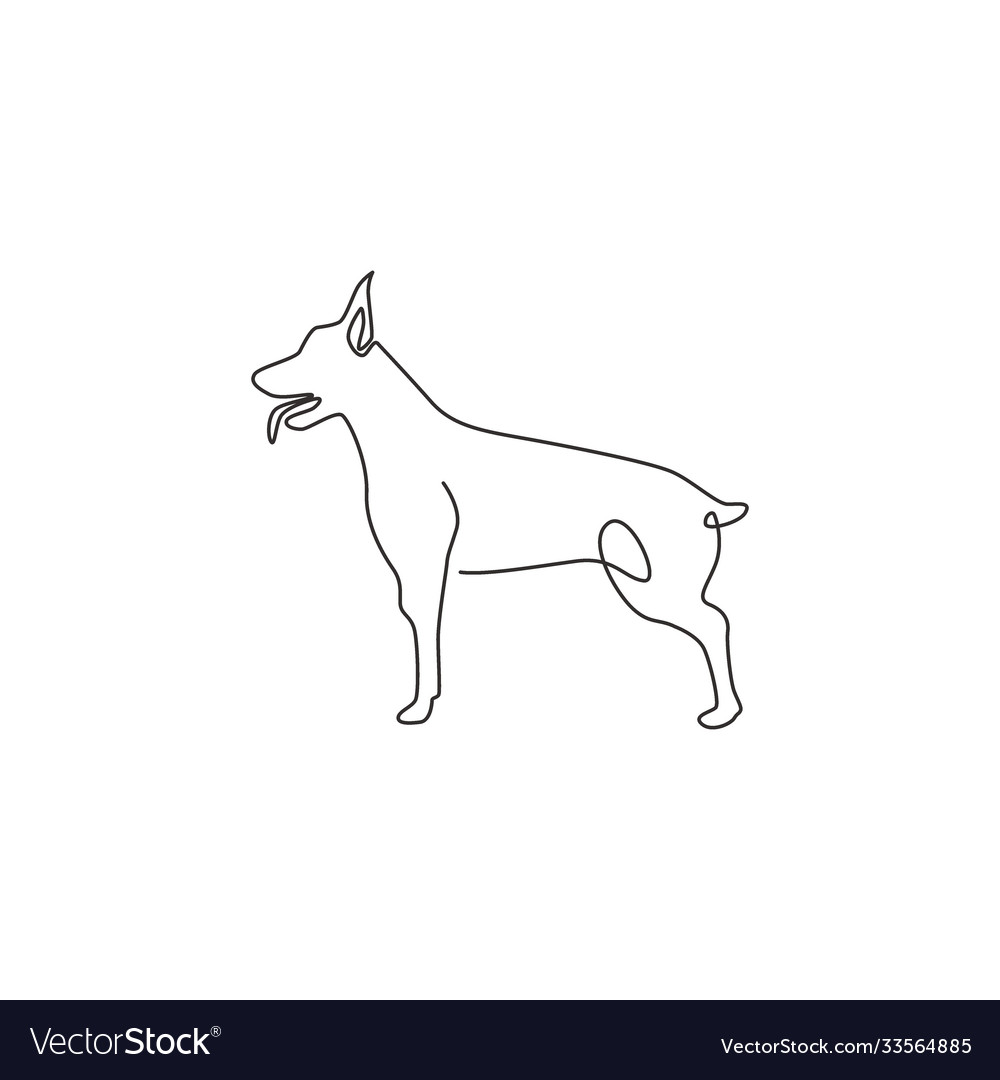 Single Continuous Line Drawing Dashing Royalty Free Vector