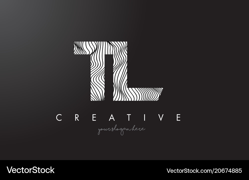 Tl t l letter logo with zebra lines texture Vector Image