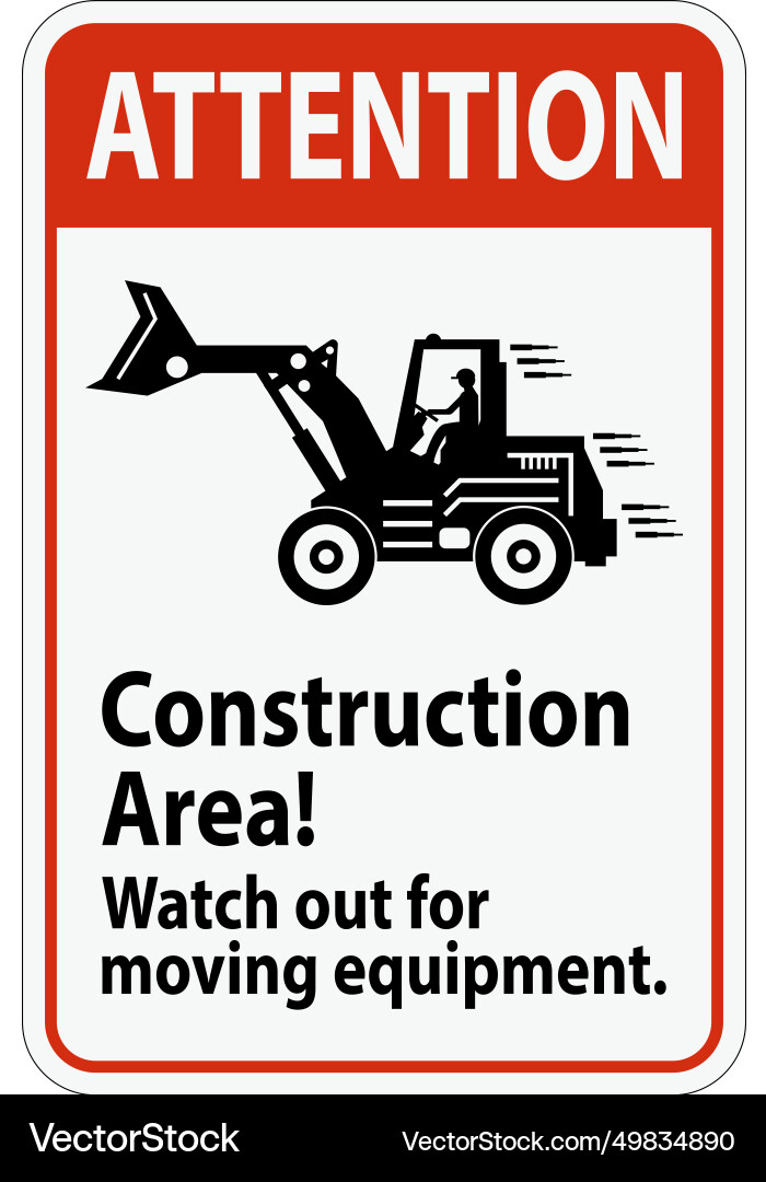 Attention sign construction area watch out Vector Image
