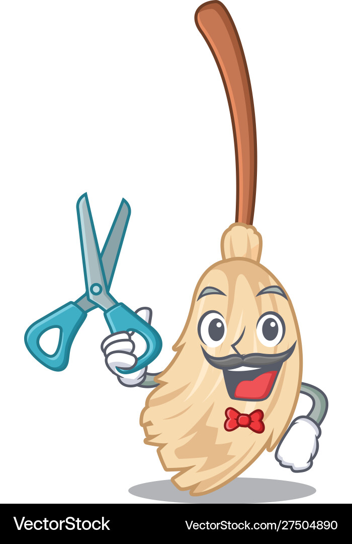 Barber broom with in a cartoon Royalty Free Vector Image