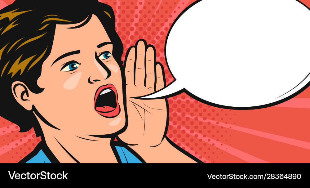 Beautiful woman screaming Royalty Free Vector Image