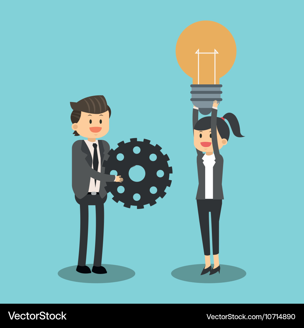Businesspeople cartoon and solution design Vector Image
