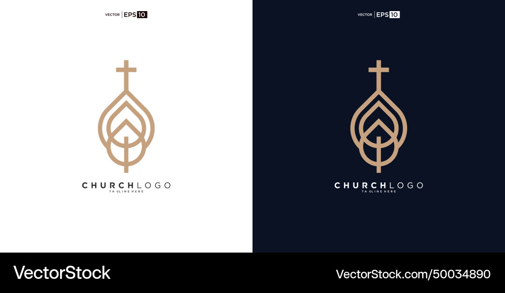 Church logo design inspiration Royalty Free Vector Image