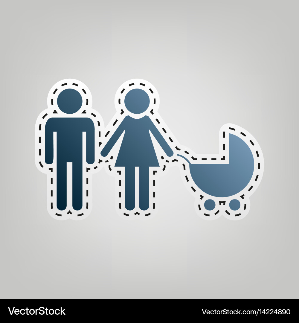 Family sign blue icon Royalty Free Vector Image