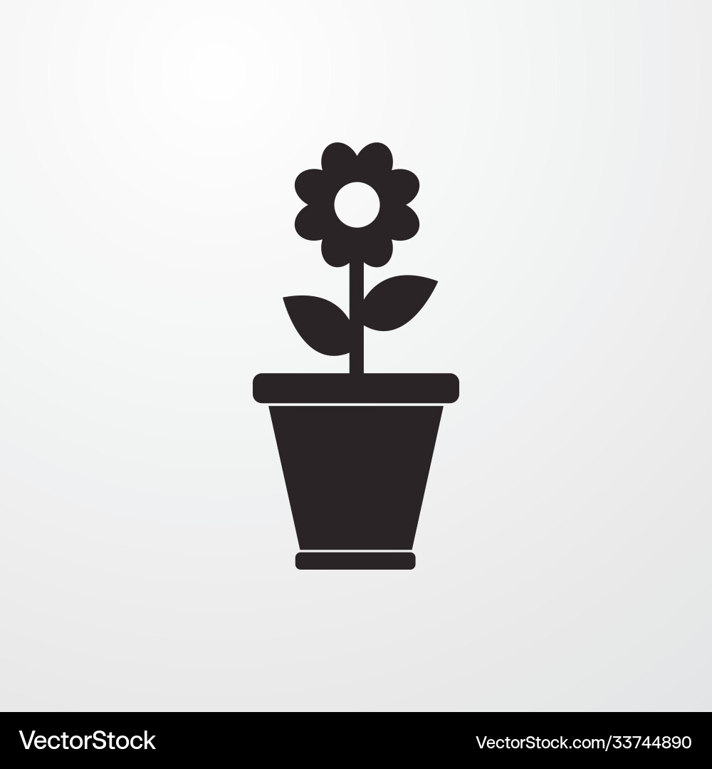 Flower in a pot sign icon Royalty Free Vector Image
