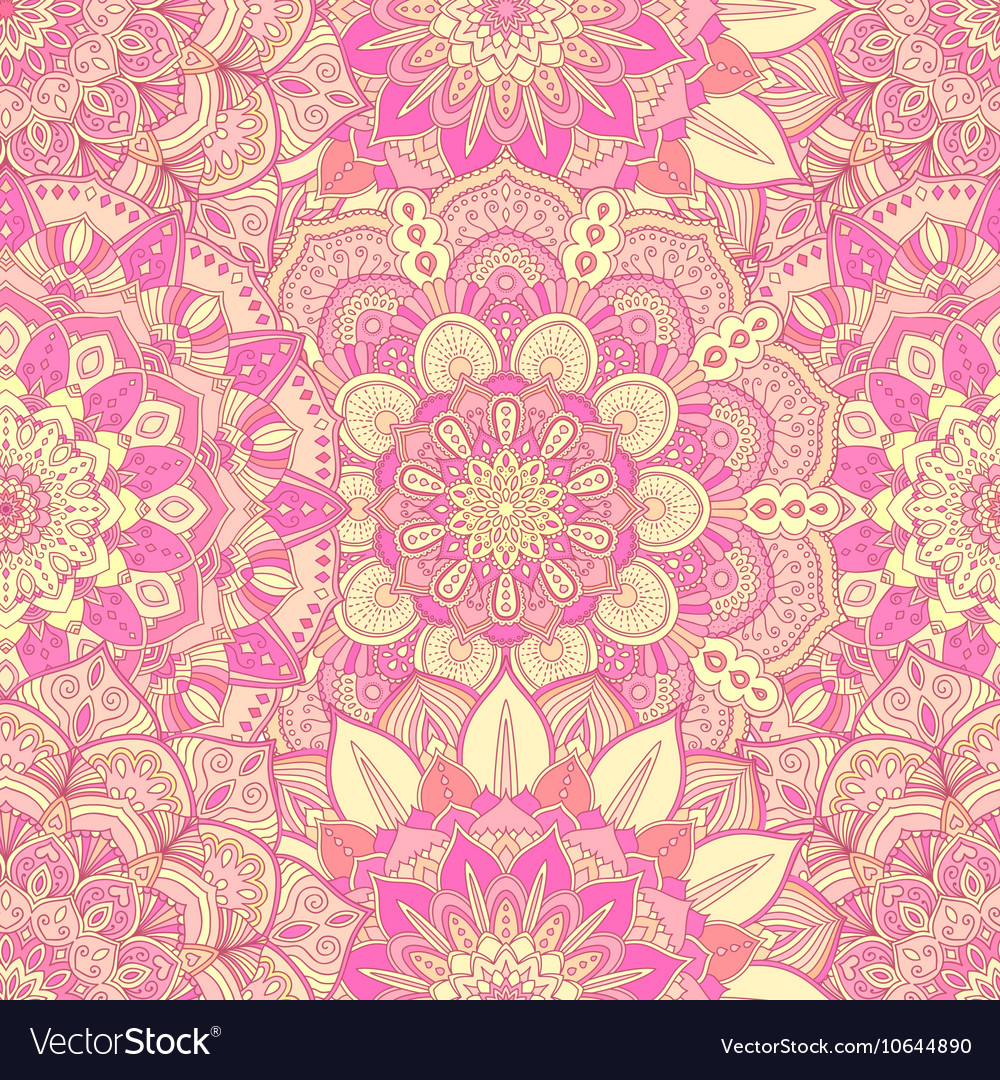 Flower pattern intricate pink Royalty Free Vector Image