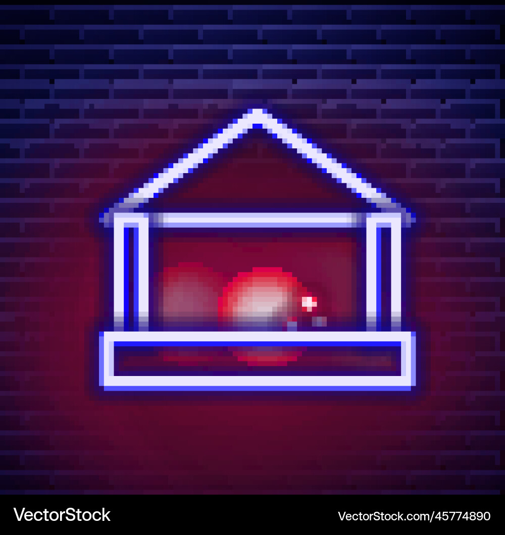 Glowing neon line sandbox for kids with sand Vector Image