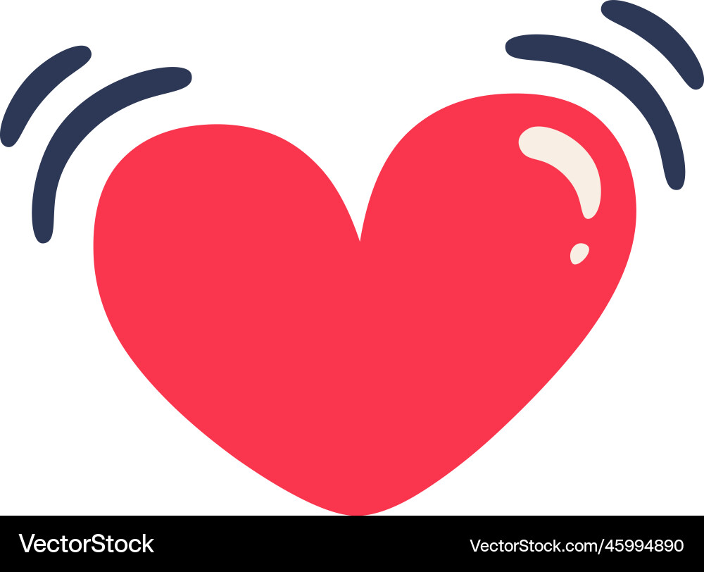 Hand drawn heart cartoon expression sign doodle Vector Image