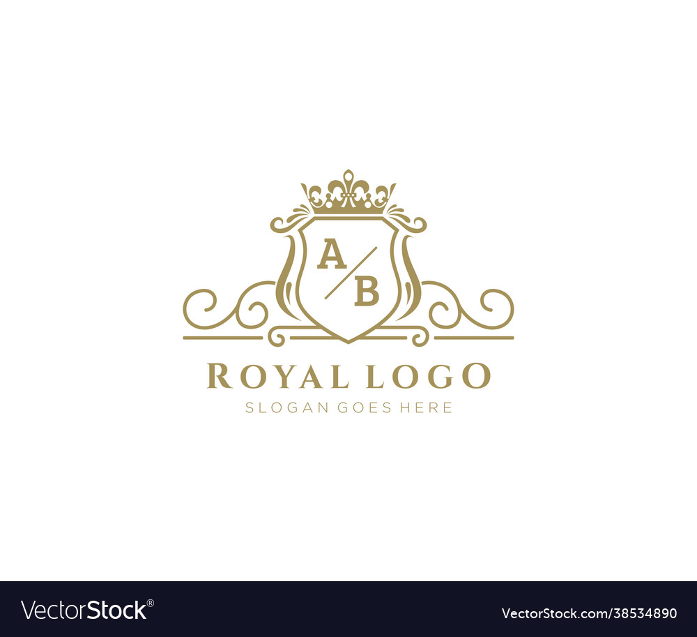 Initial ab letter luxurious brand logo template Vector Image Initial ab letter luxurious brand logo template Vector Image