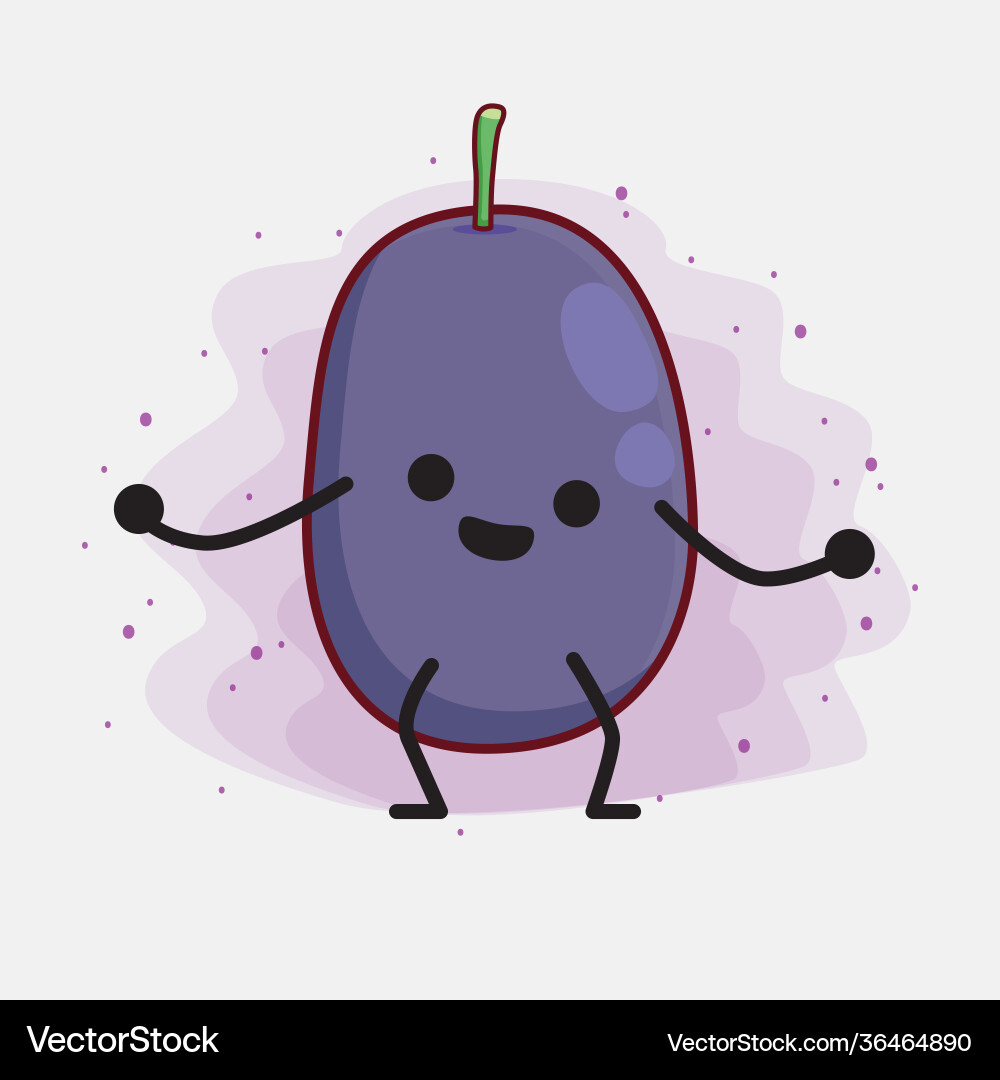 Java plum fruit cute character with simple face Vector Image