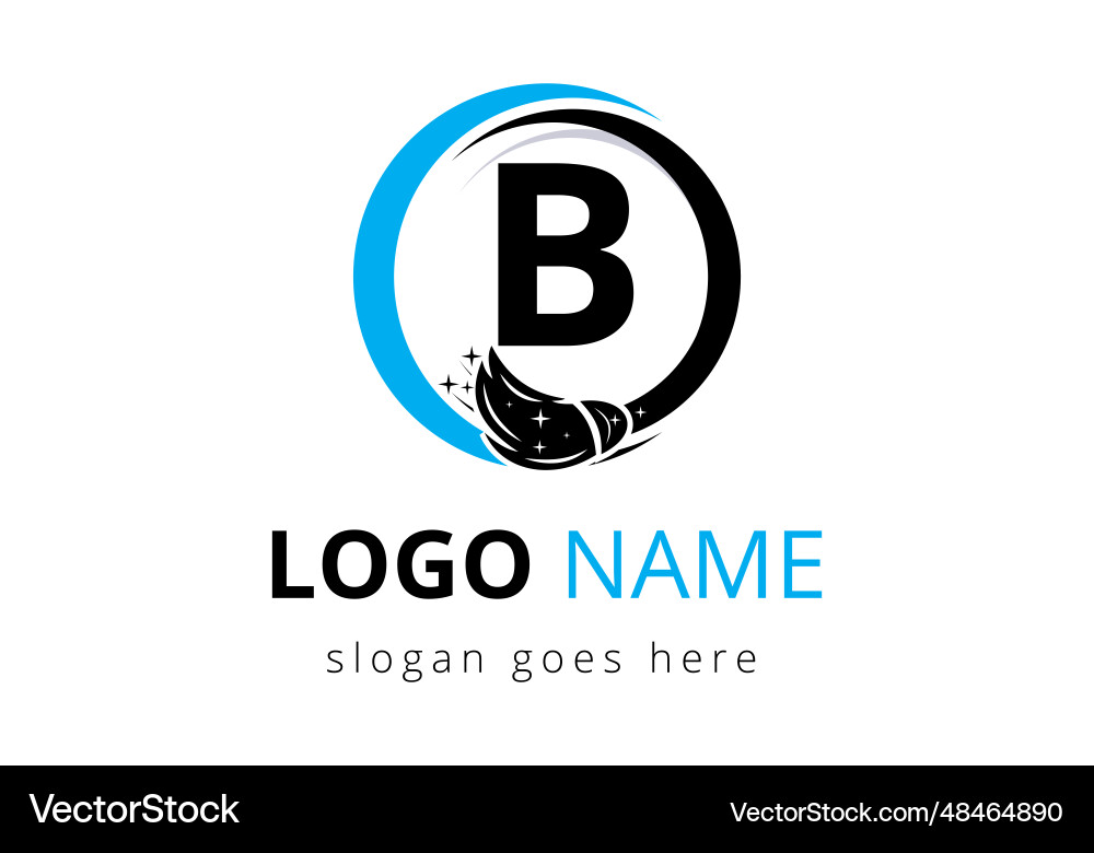 Letter b cleaning service logo design concept Vector Image