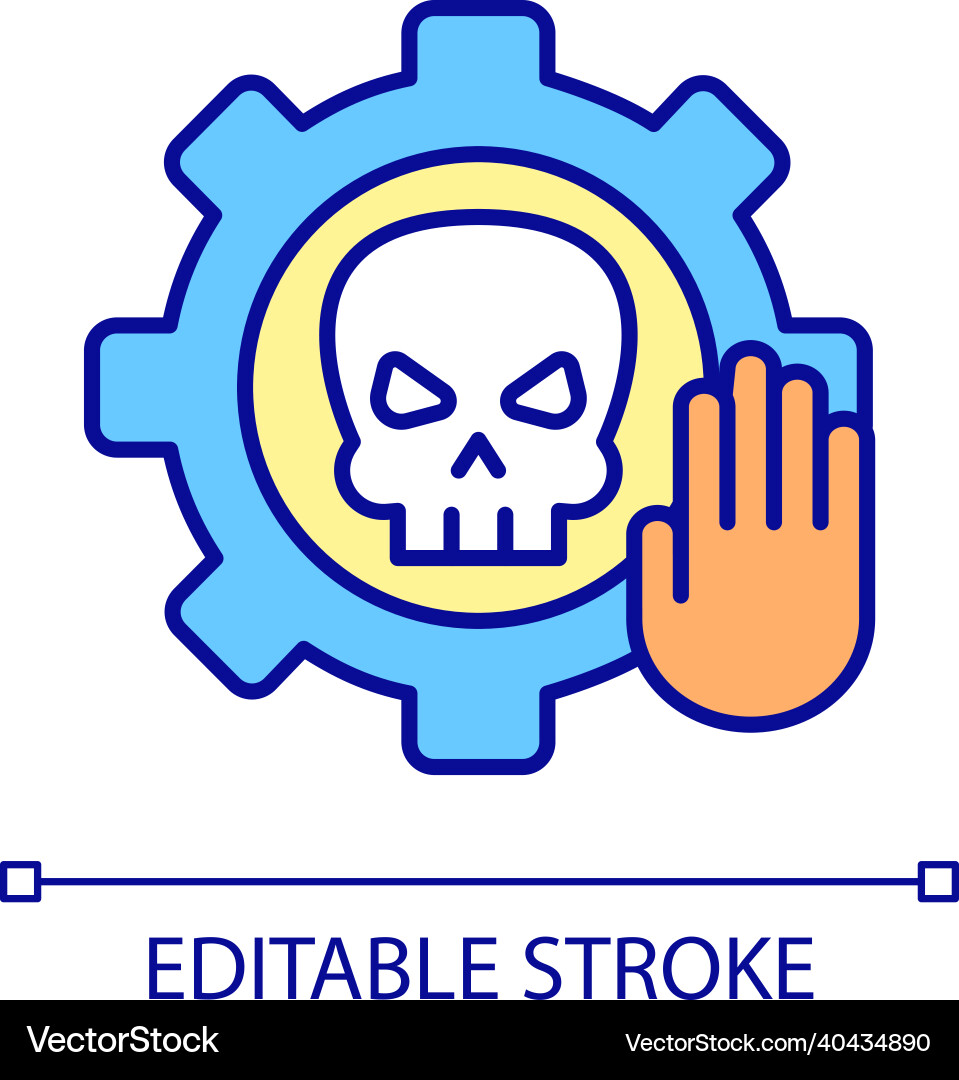 Prevent digital threat rgb color icon Royalty Free Vector
