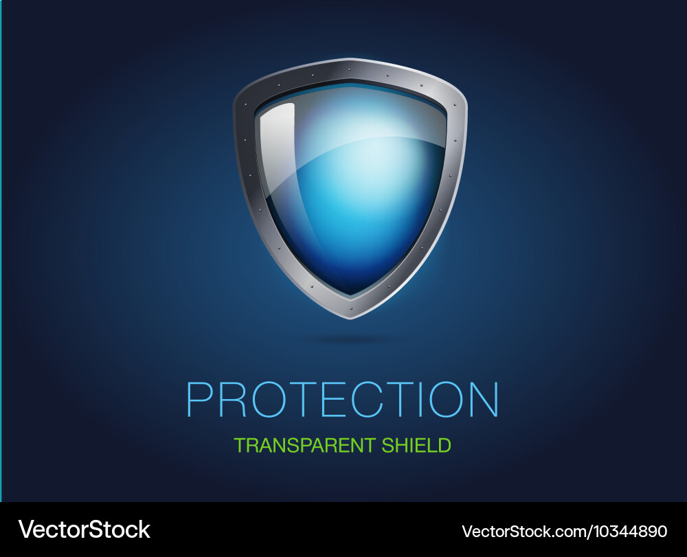 Realistic metal shield with transparent armored Vector Image
