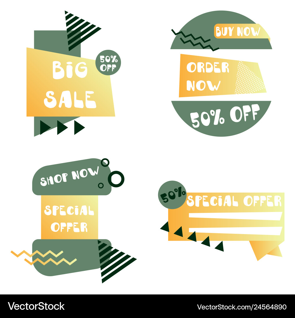 Set of trendy flat geometric elements banners Vector Image