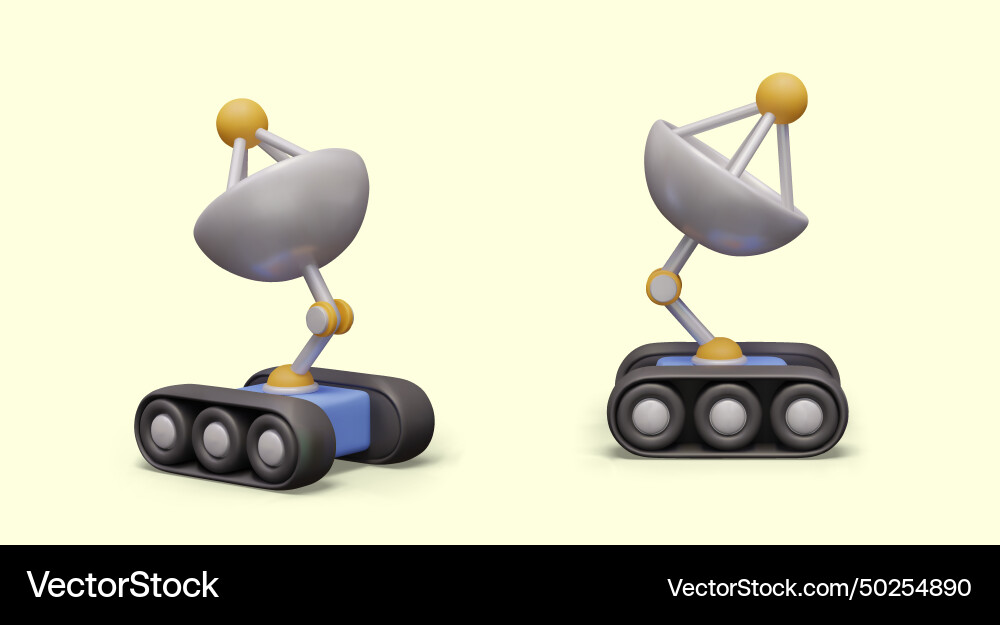 Space rover with round antenna vehicle Royalty Free Vector