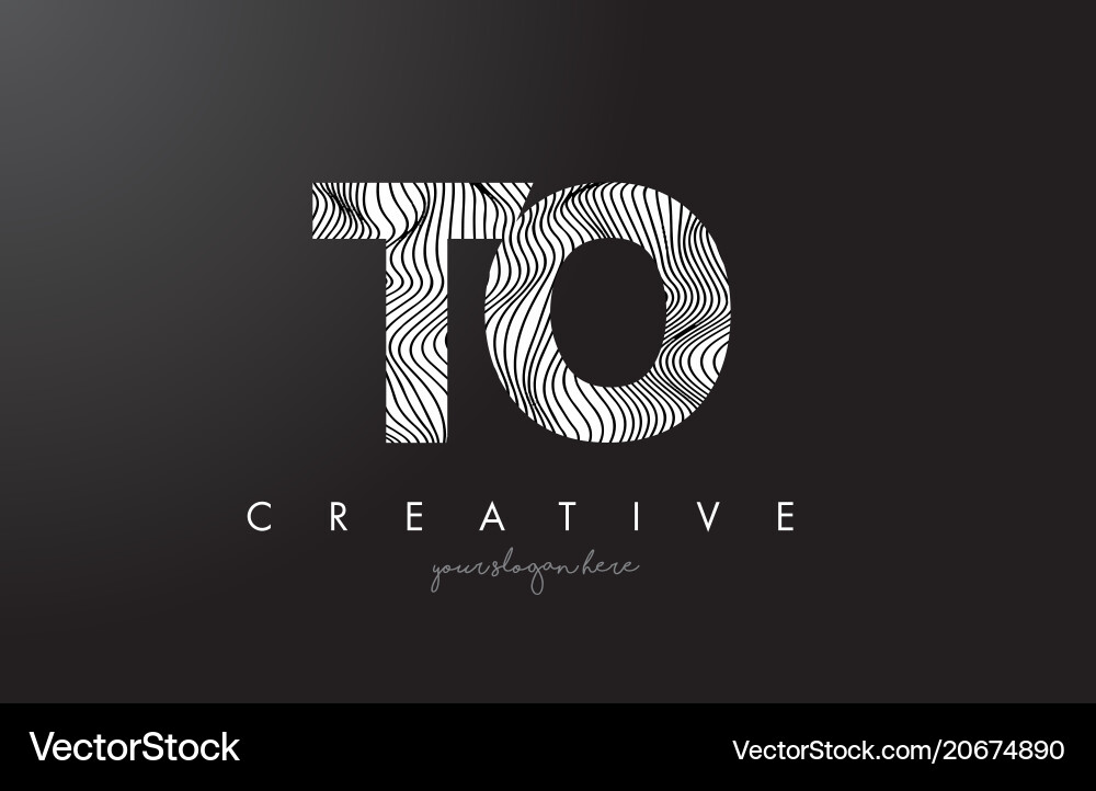 To t o letter logo with zebra lines texture Vector Image