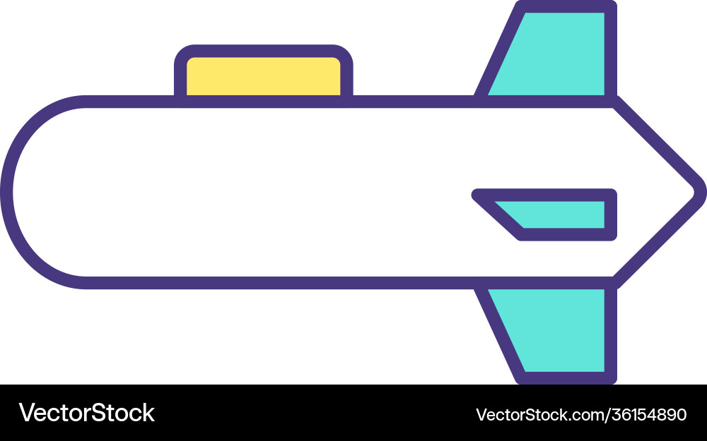 Torpedo rgb color icon Royalty Free Vector Image