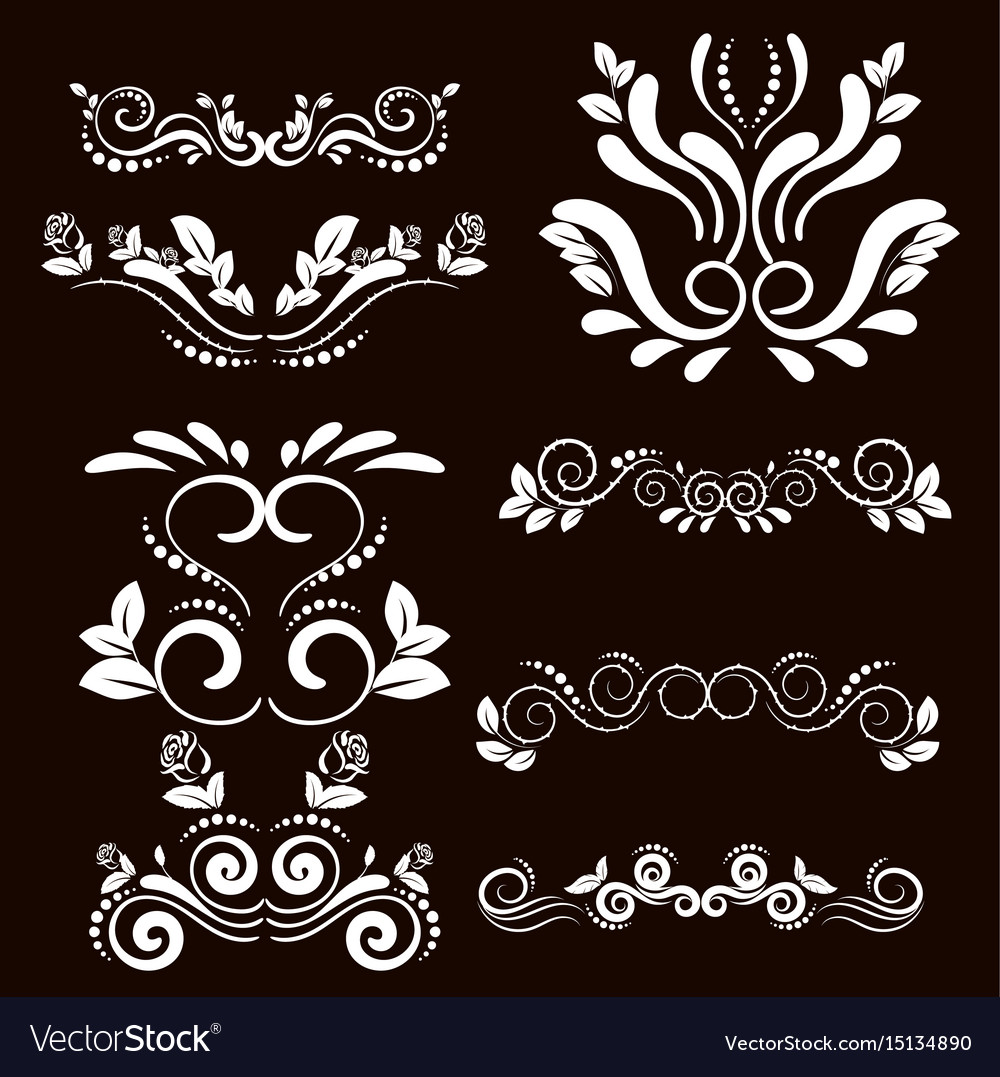 Vintage Scroll Frame Elements Royalty Free Vector Image