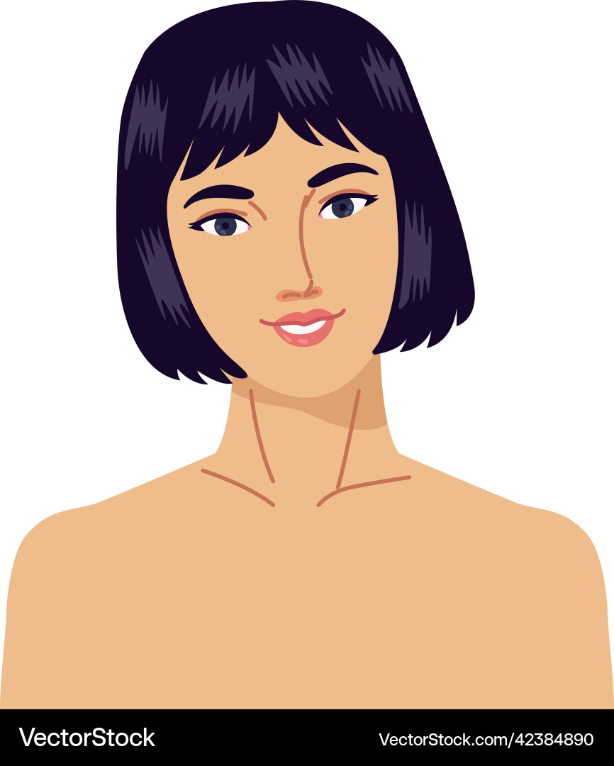 Woman with short hair Royalty Free Vector Image