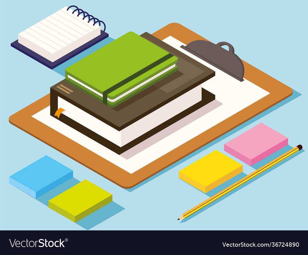Workspace note pencil Royalty Free Vector Image