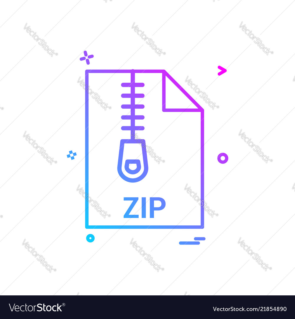 Zip file extension format icon design Royalty Free Vector Zip file extension format icon design Royalty Free Vector