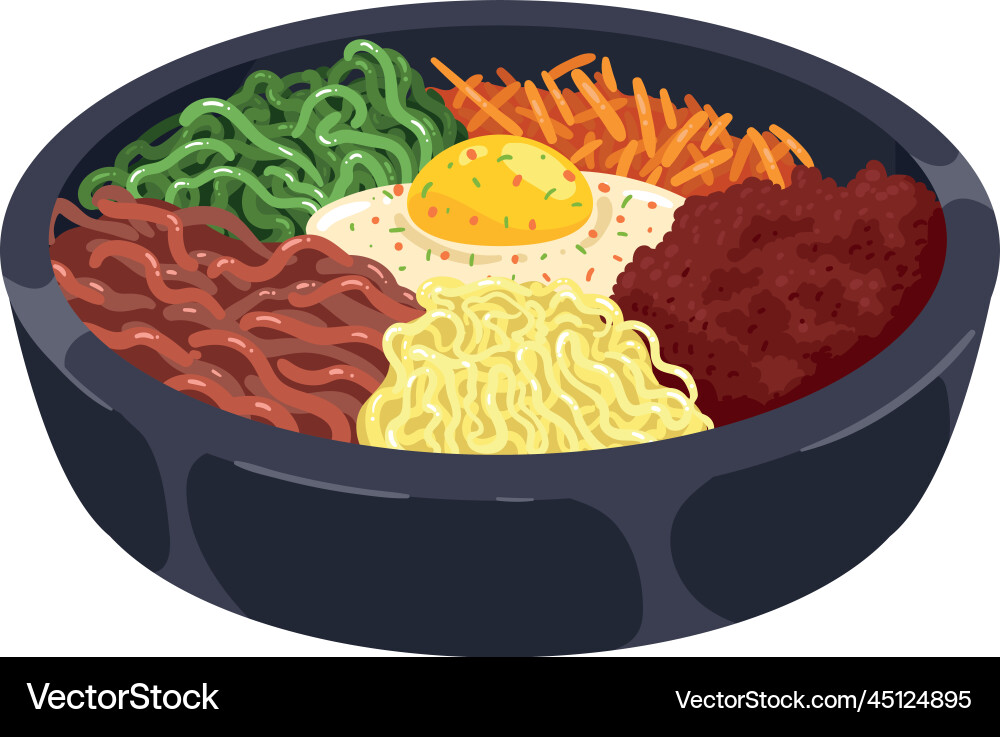 Bibimbap korean food Royalty Free Vector Image