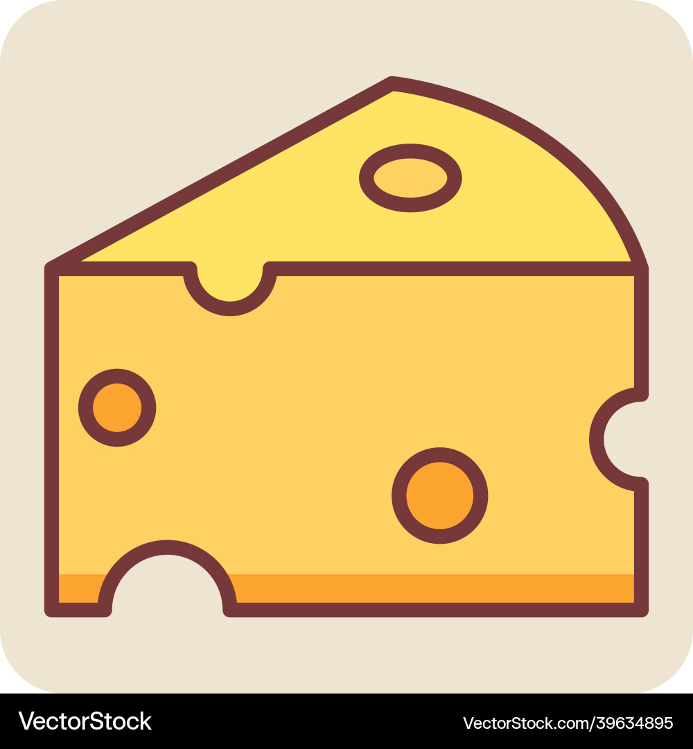 Cheese cube Royalty Free Vector Image - VectorStock