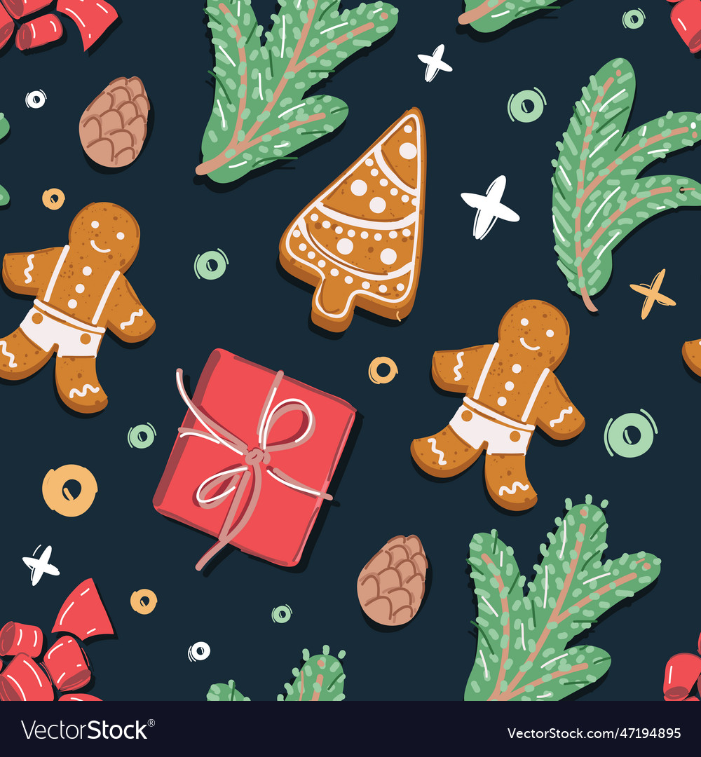 Christmas seamless pattern Royalty Free Vector Image